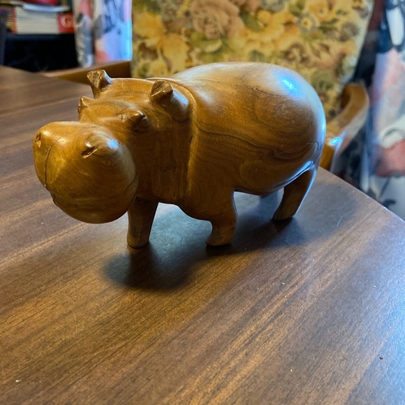 Accents | Vintage Carved Wood Hippo | Poshmark